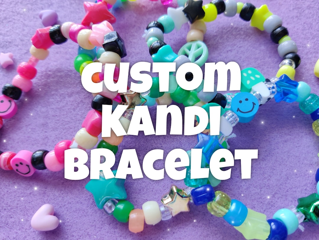 CUSTOM Beaded Kandi Bracelet - Fursona Themed for Conventions, Therians ...