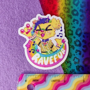 Vinyl Sticker - Furry RAVEFUR Raver | for Furries, Sparklefurs ...