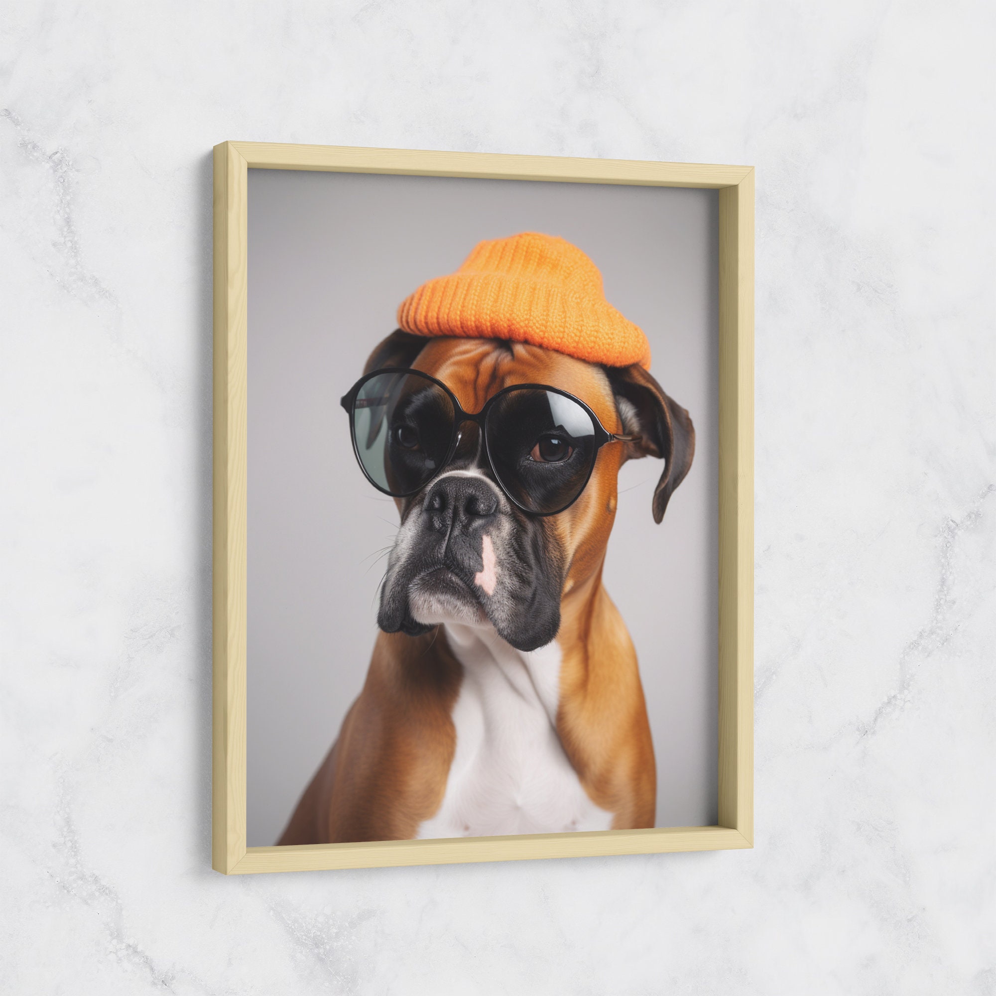 Boxer Dog Printable Portrait Dog Poster Photo Wall Art Digital Download ...