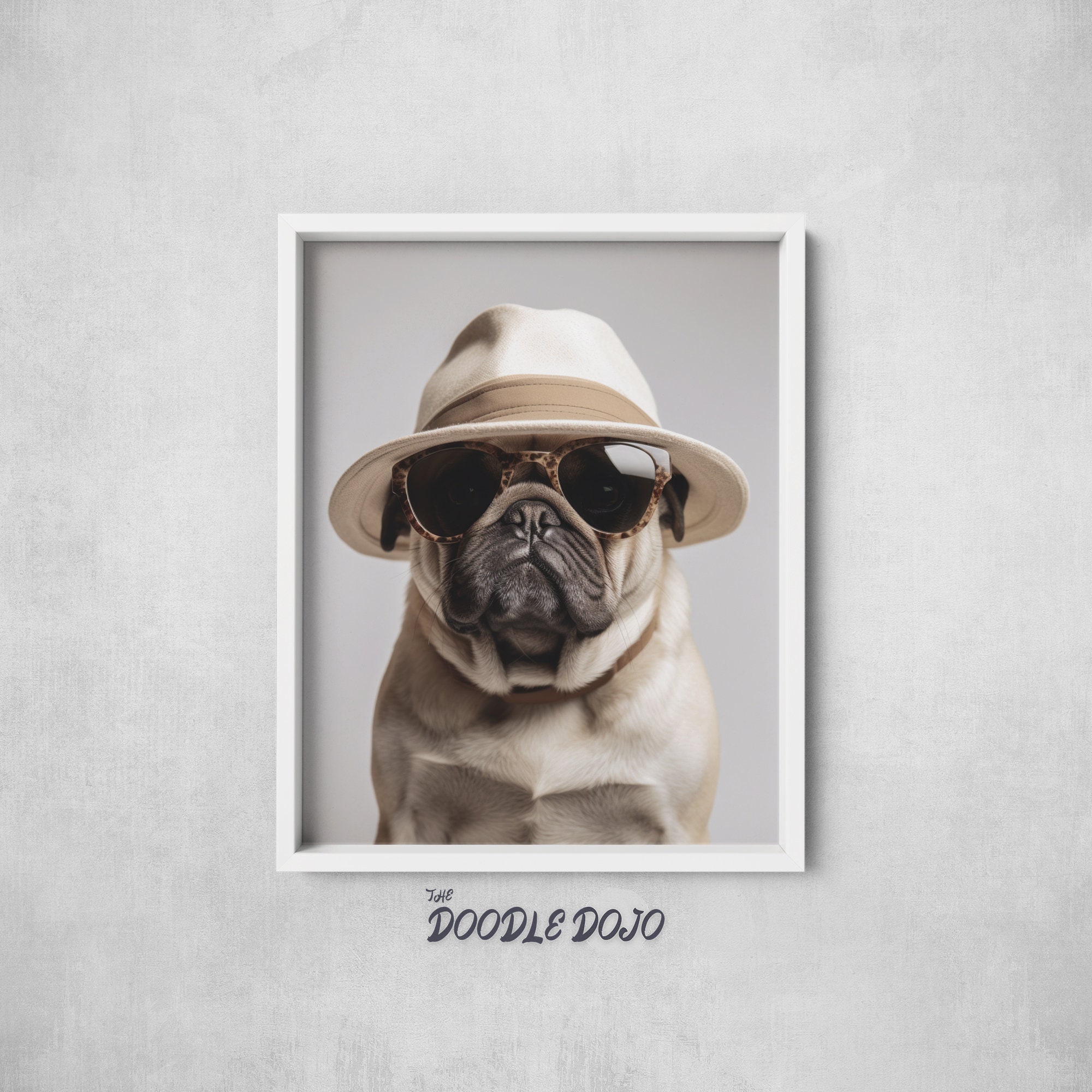 Pug Printable Portrait Dog Poster Photo Wall Art Digital Download - Etsy