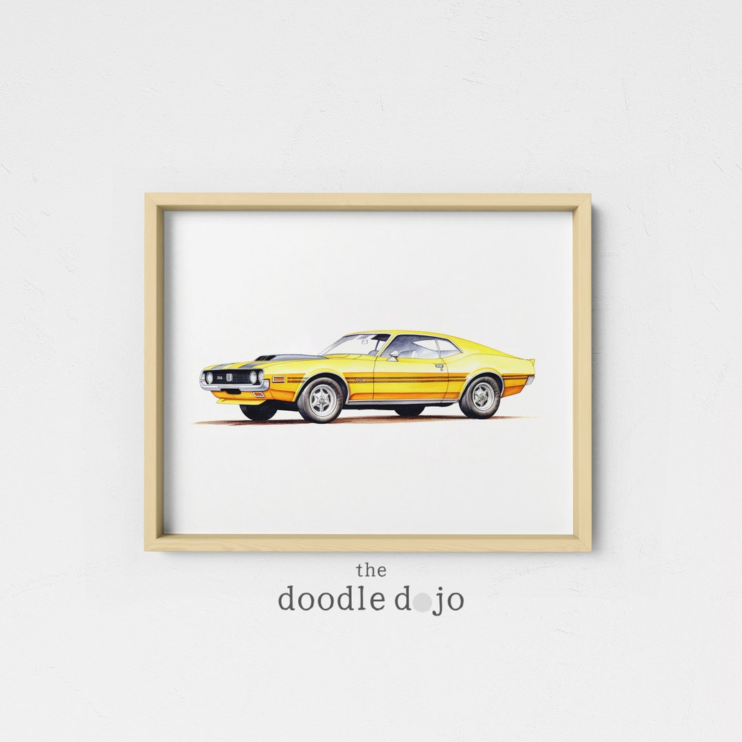 Classic Car Wall Art 1986 AMC Javelin American Muscle Print Girl Boy ...