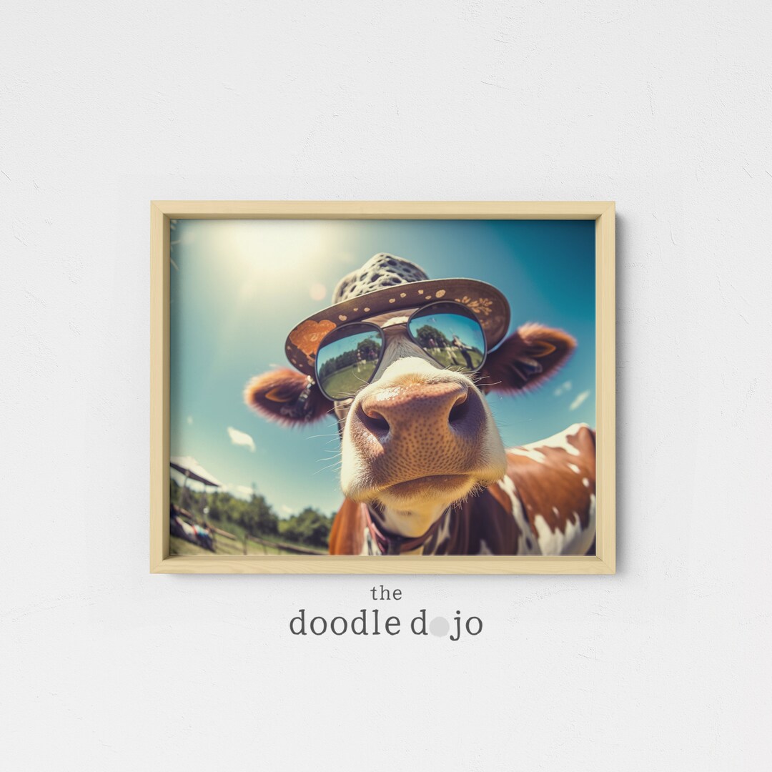 Cow Poster Animal Wall Decor Farm Animal Artwork Pet Print Animal ...