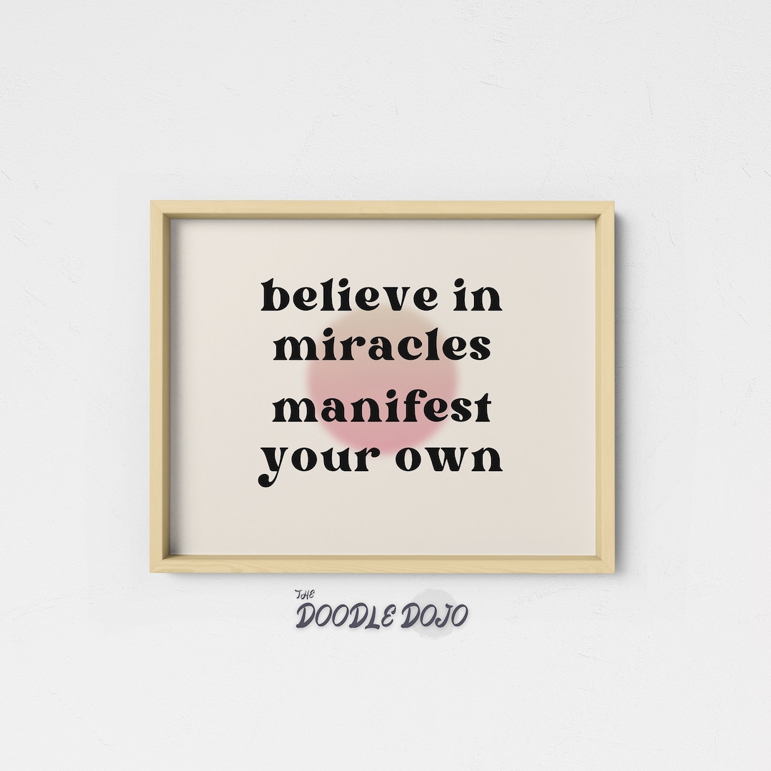 Manifest Miracles Printable Art Manifestation Poster Aura Poster Retro ...