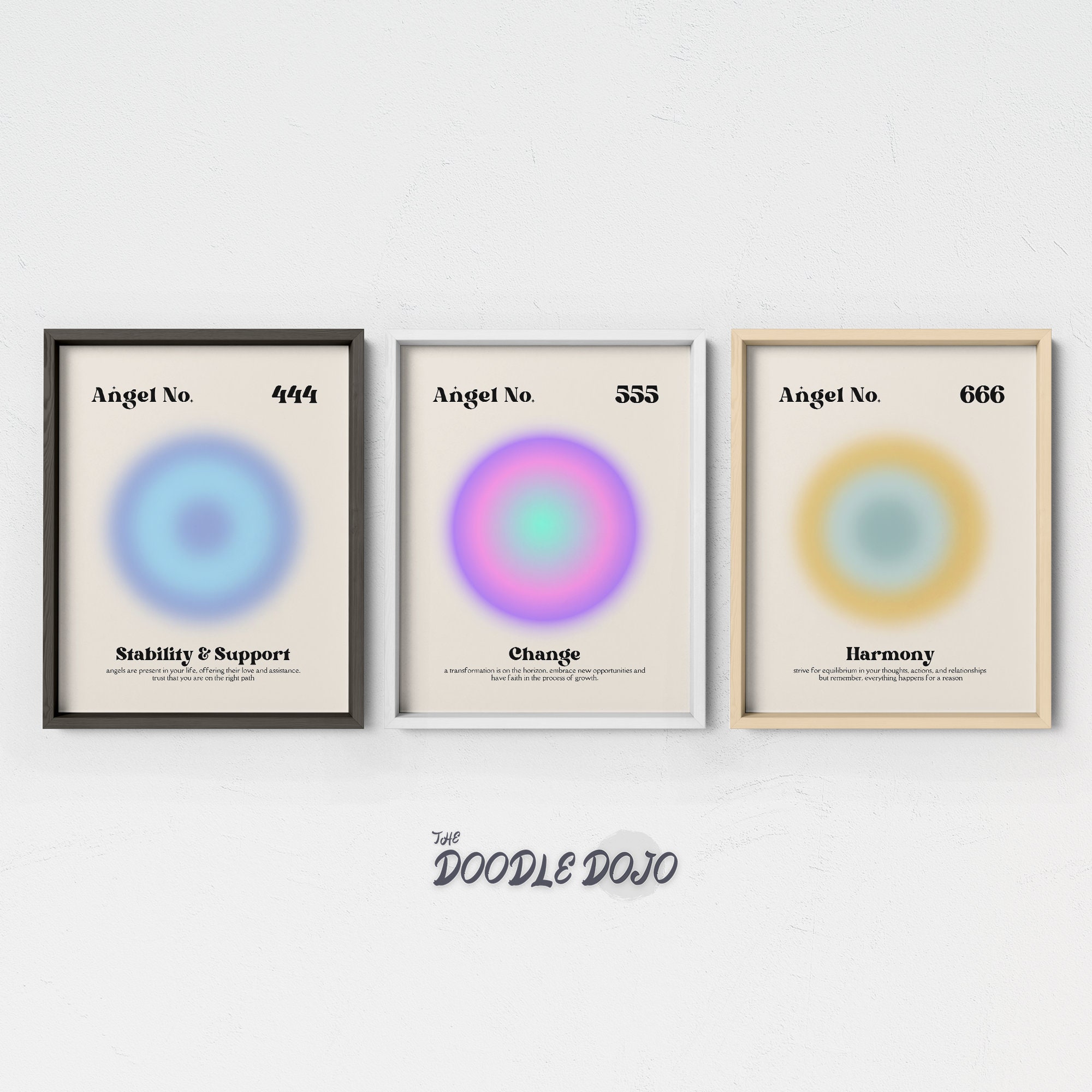 Angel Number 444 Printable Art Mindfulness Poster Aura Poster Retro ...