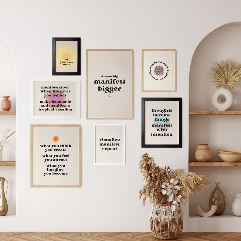 Manifest Miracles Printable Art Manifestation Poster Aura Poster Retro ...