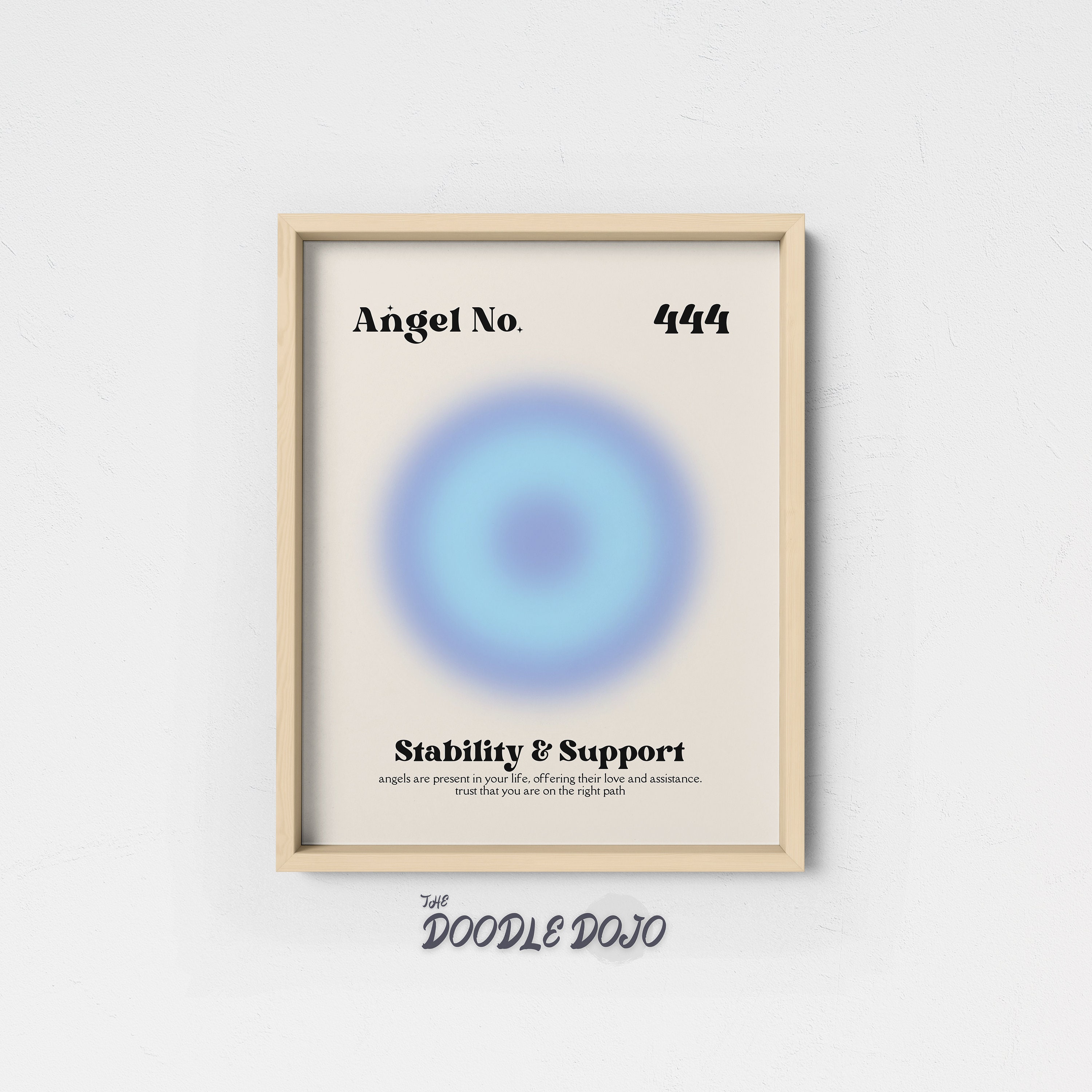 Angel Number 444 Printable Art Mindfulness Poster Aura Poster Retro ...