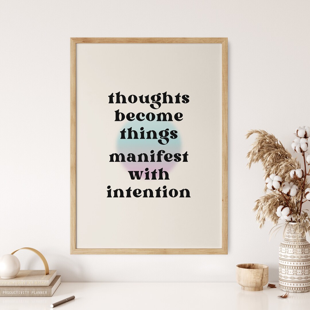 Manifestation Printable Art Manifest Intention Mindfulness Poster Aura ...