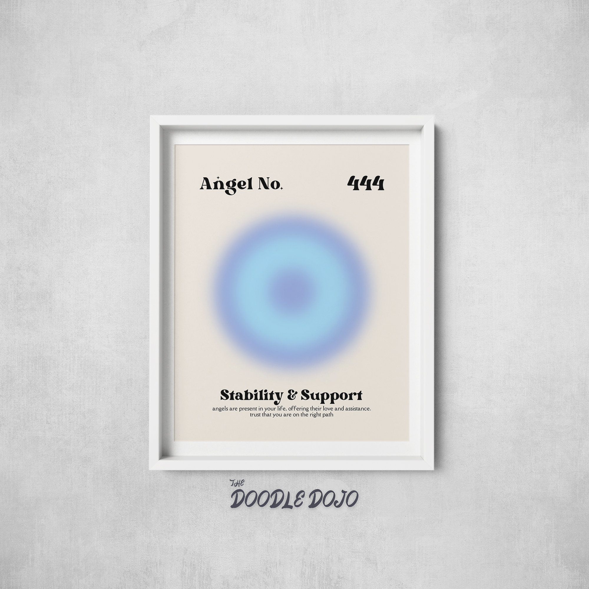 Angel Number 444 Printable Art Mindfulness Poster Aura Poster Retro ...