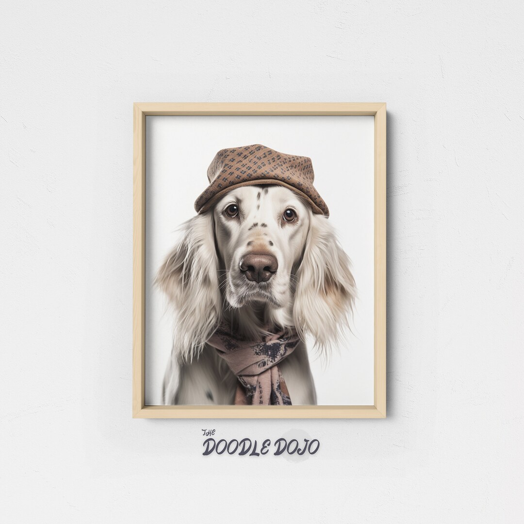 English Setter Printable Portrait Dog Poster Photo Wall Art Digital ...