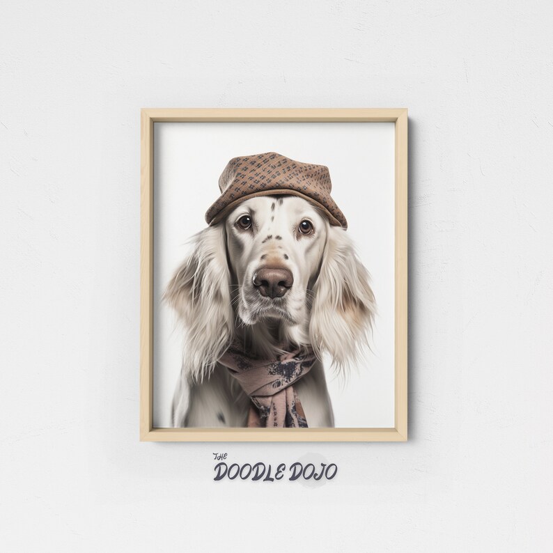 English Setter Printable Portrait Dog Poster Photo Wall - Etsy