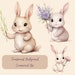 14 Bunnies With Flowers Pngs, Bunny Clipart, Cute Bunny,commercial Use ...