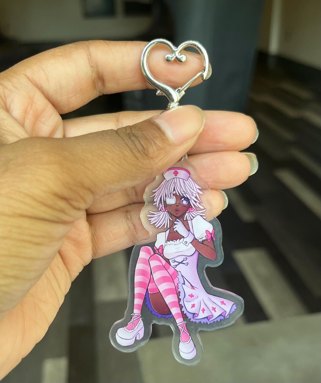 Menhera Yami Kawaii Nurse Luna Oc Acrylic Keychain - Etsy