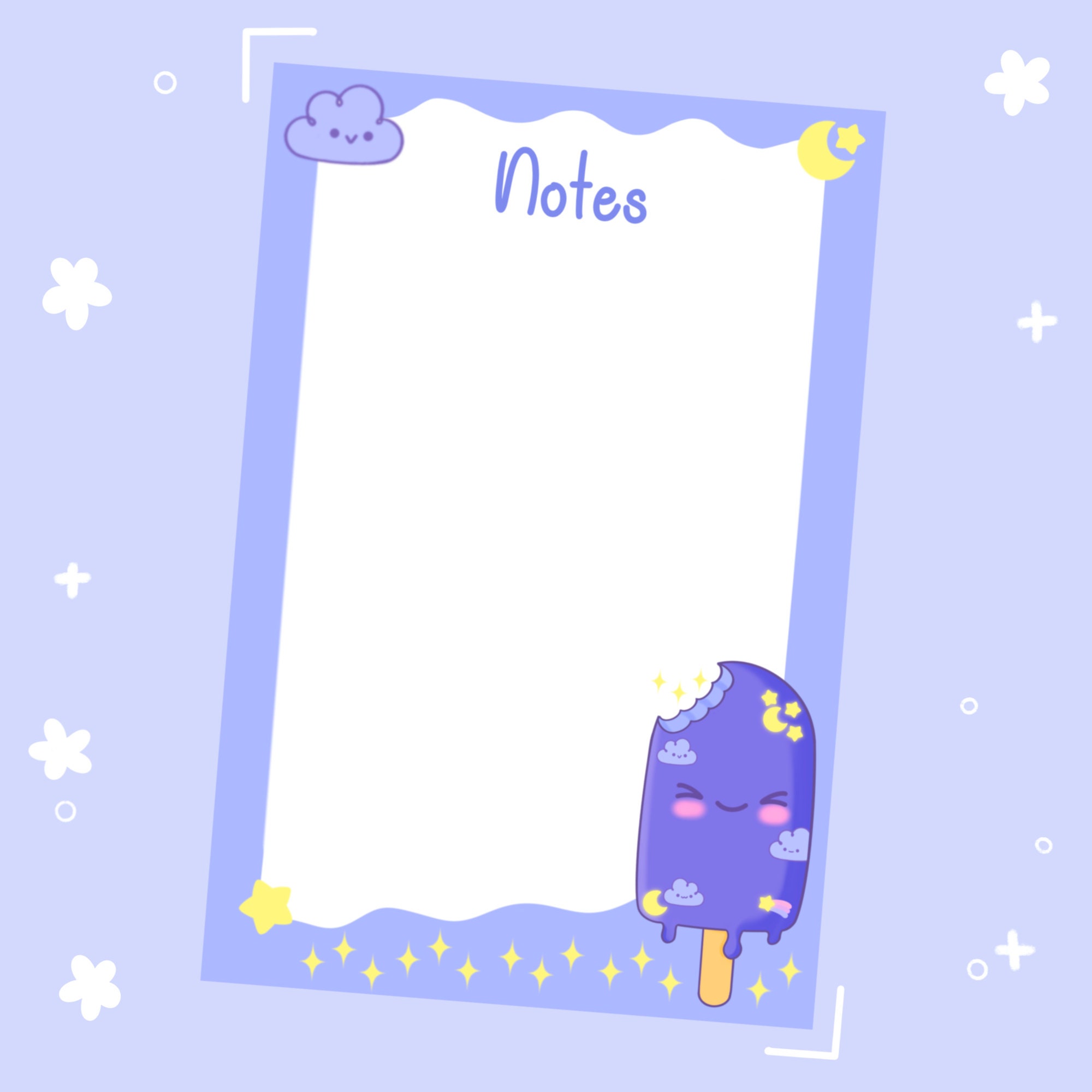 Cute Ice Cream Notepad Printable Memo Pads Digital - Etsy