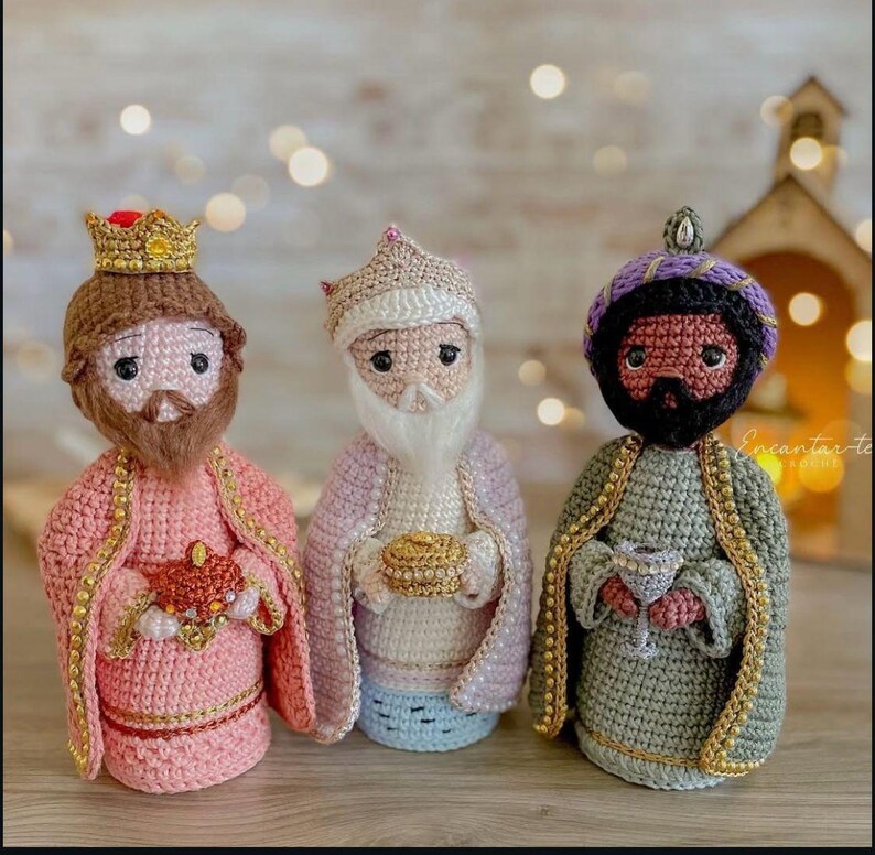 Tres Reyes Magos Nativity Set-we Three Kings /crochet Manger Scene ...