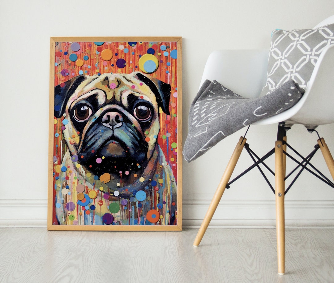 Pug, Pop Colorful Series, Pug Art Print, Pug Poster, Dog Art, Dog Lover ...