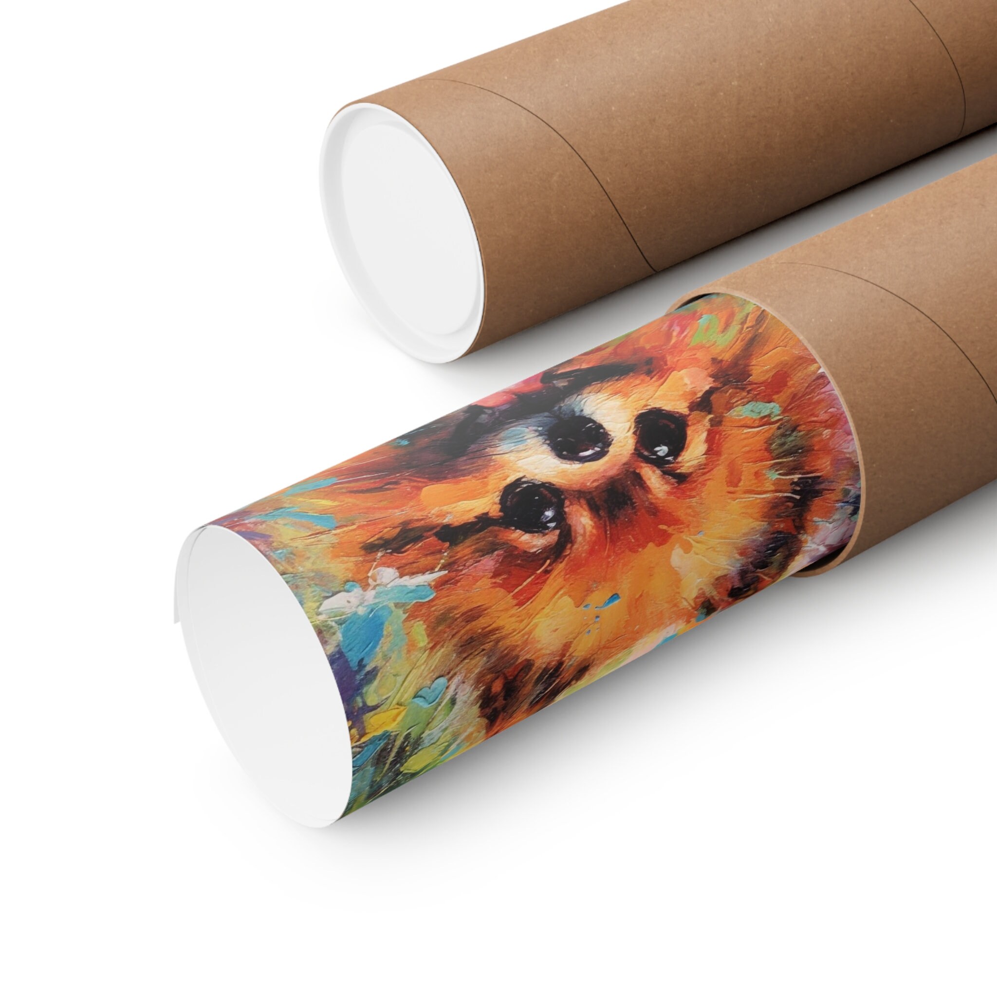 Happy Pomeranian, Pop Colorful Series, Pomeranian Art Print ...