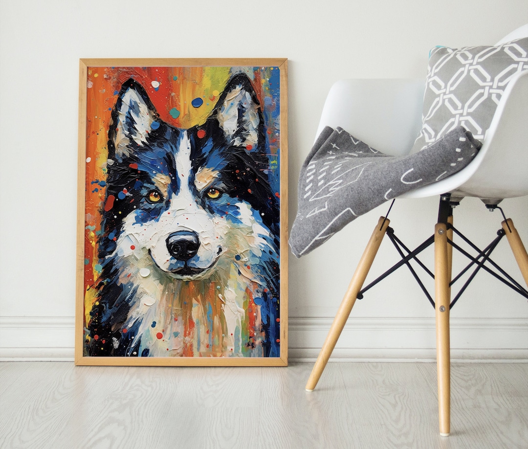 Siberian Husky, Pop Colorful Series, Siberian Husky Art Print, Siberian ...