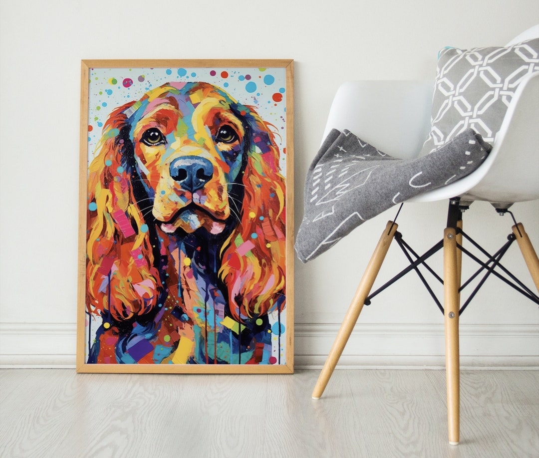 Cocker Spaniel Portrait, Pop Colorful Series, Cocker Spaniel Art Print ...