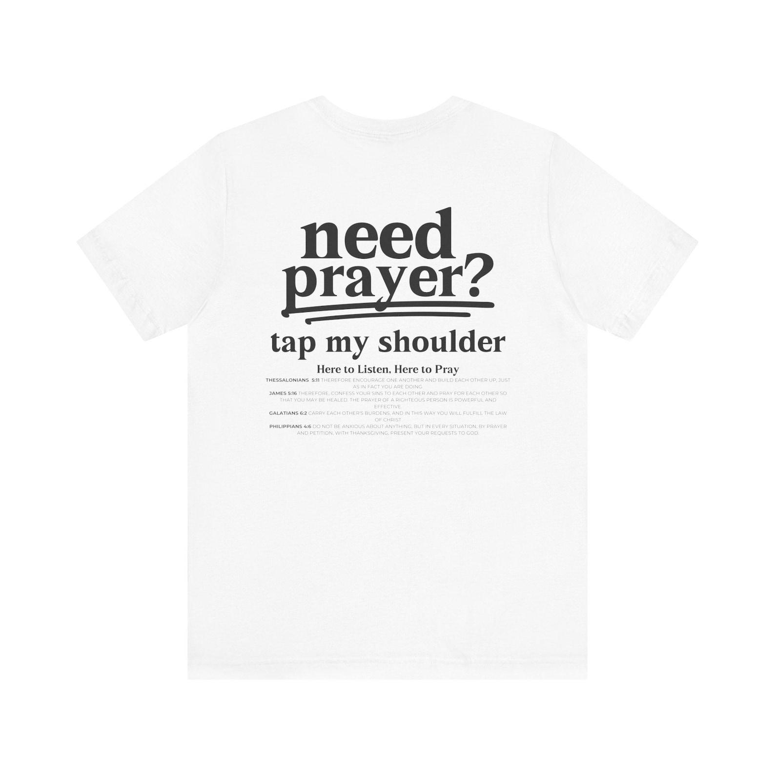 Need Prayer? Tap My Shoulder Modern Inspirational Unisex Tee, Trendy ...