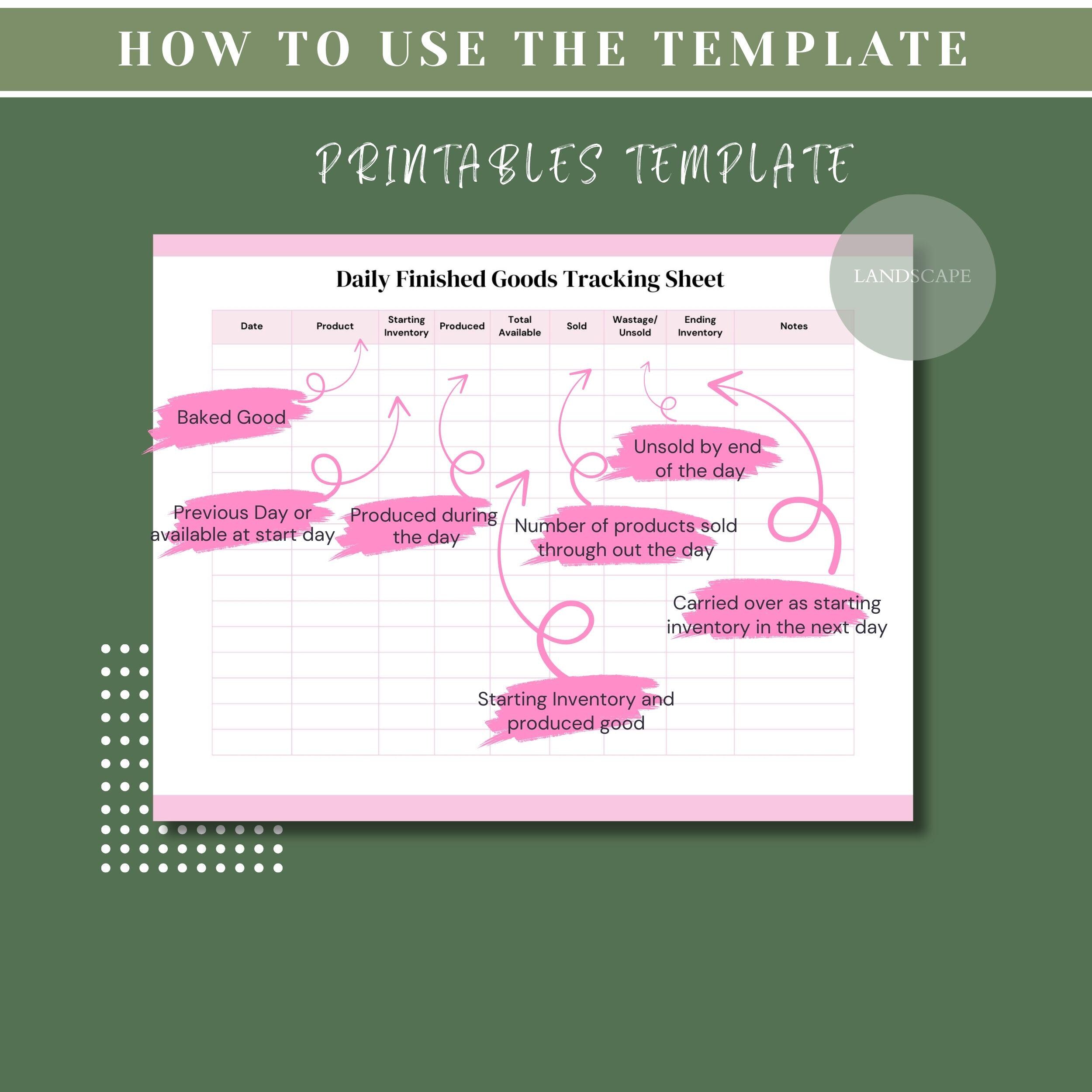 Printable Inventory Tracker, Inventory Sheet,product Inventory ...
