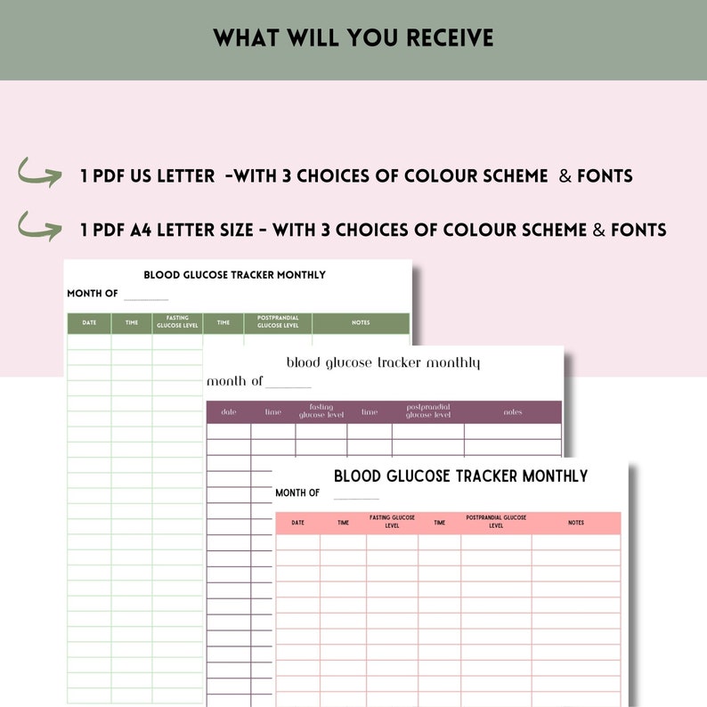 Blood Sugar Log, Printable Blood Sugar Tracker, Blood Glucose Tracker ...