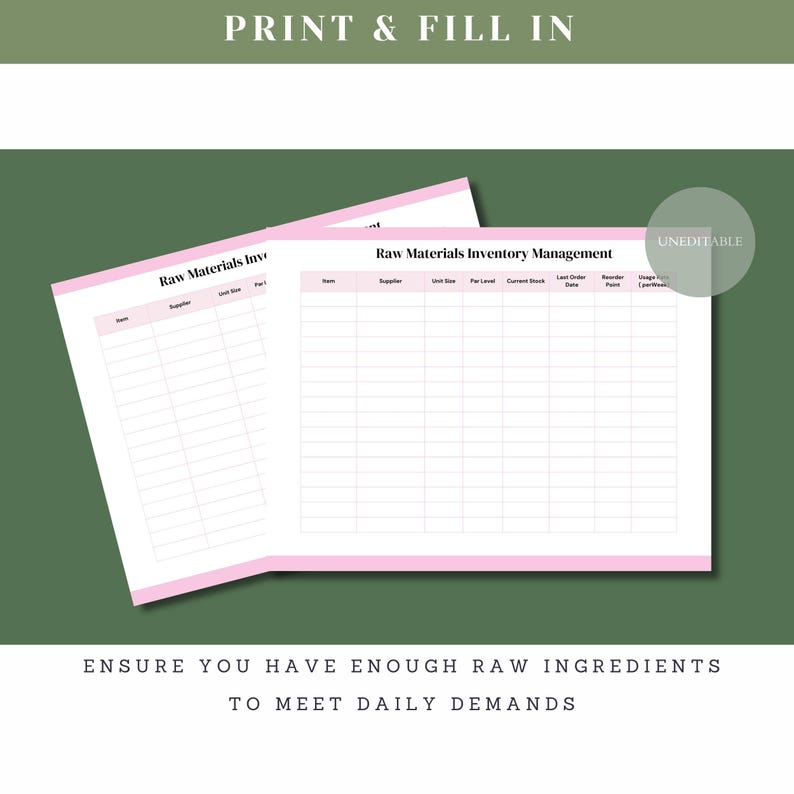 Printable Inventory Tracker, Inventory Sheet, Product Inventory ... Printable Inventory Tracker, Inventory Sheet, Product Inventory ...