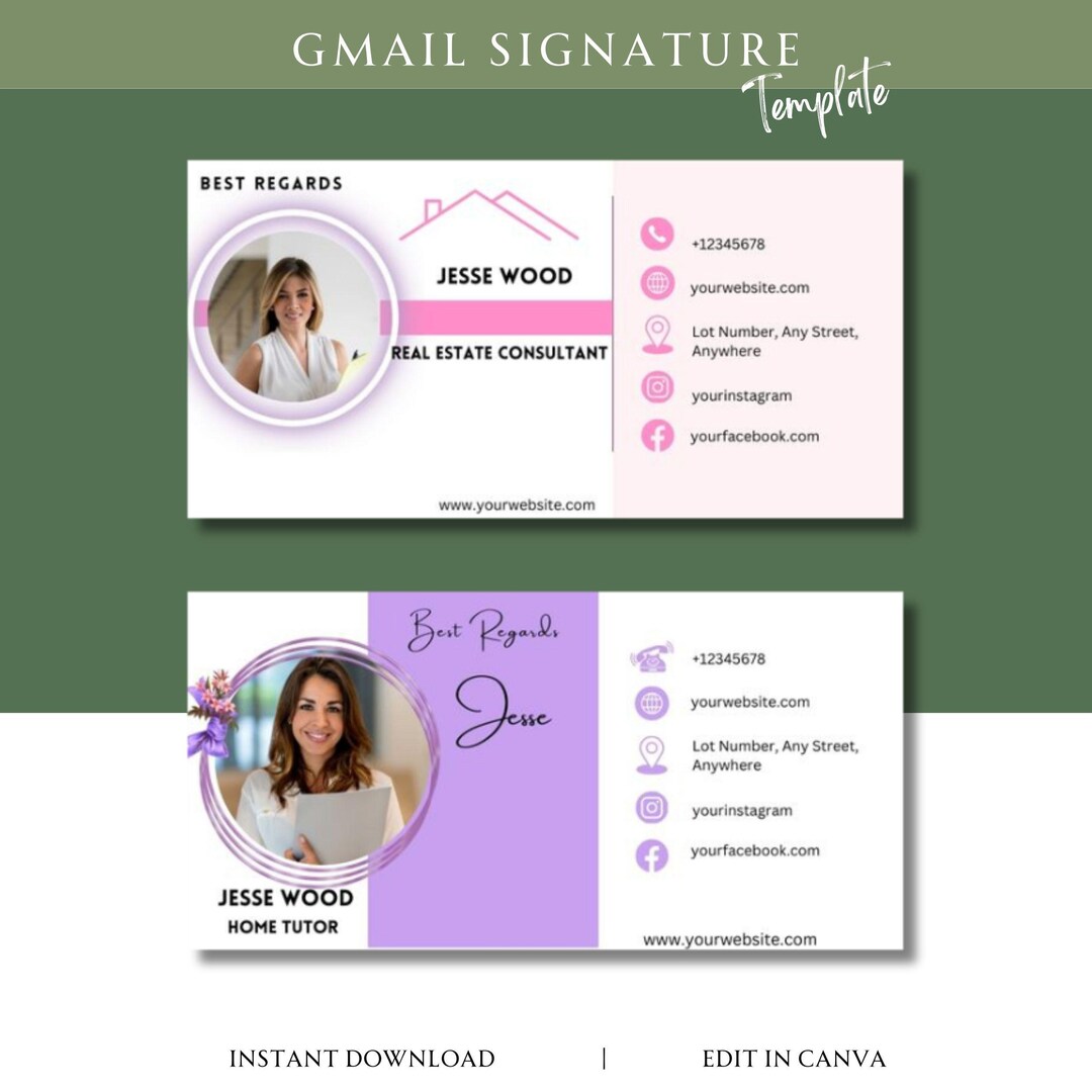 Gmail Email Signature With Photo, Minimalist Signature Design,digital ...