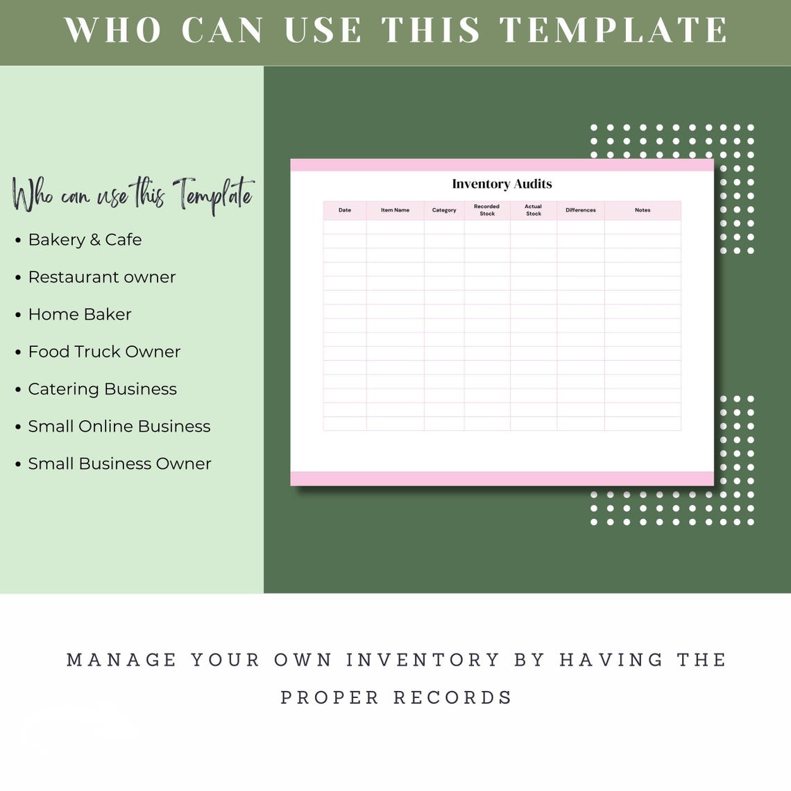 Printable Inventory Audit Tracker,product Inventory, Inventory Audit ...