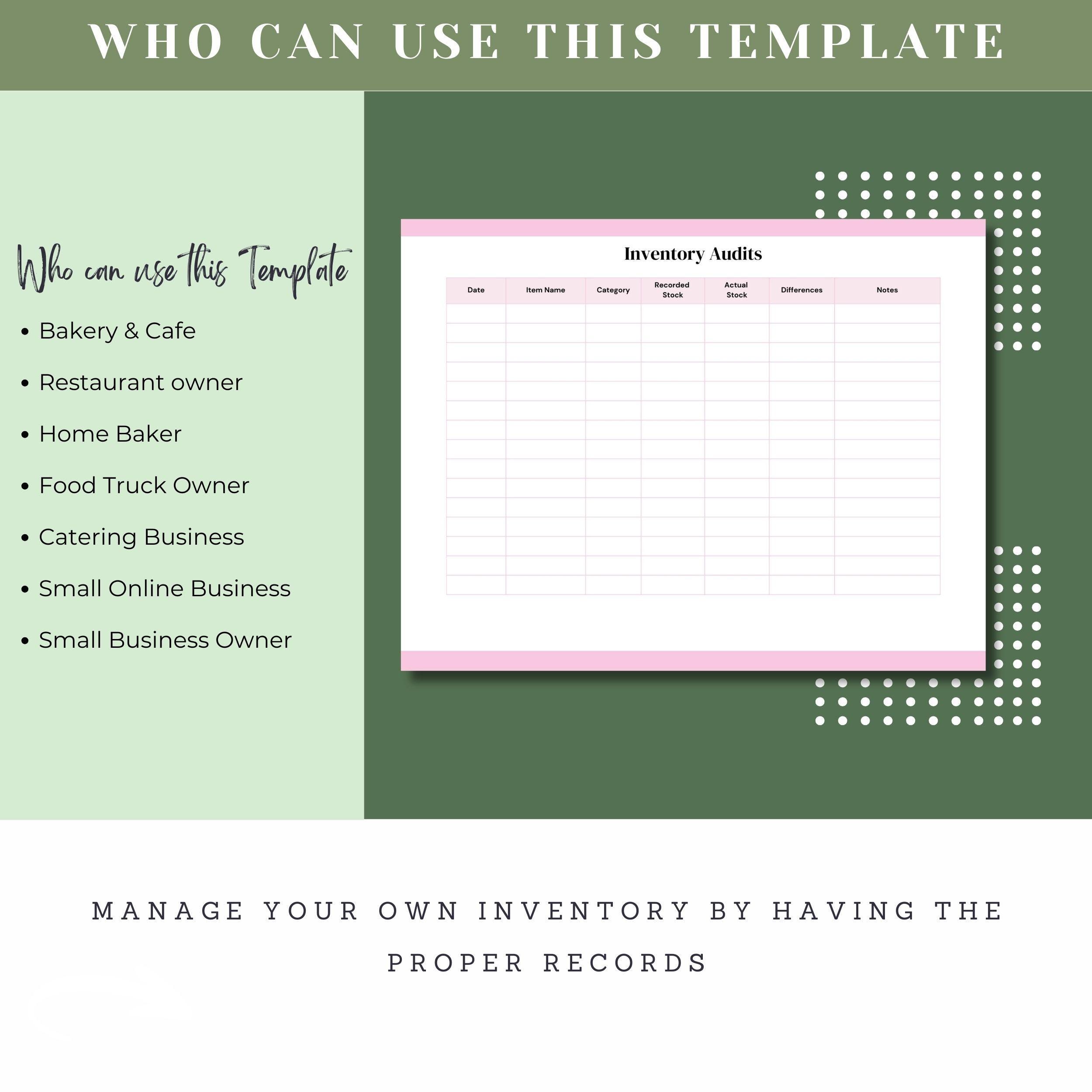Printable Inventory Audit Tracker,product Inventory, Inventory Audit ...