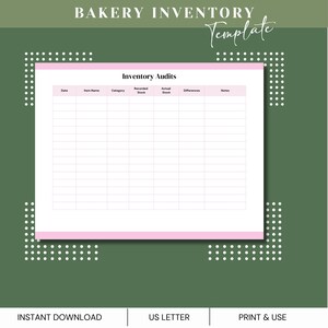 Printable Inventory Audit Tracker,product Inventory, Inventory Audit ...