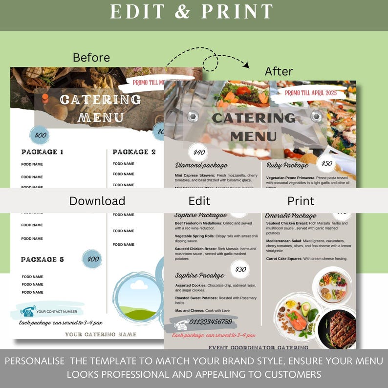 Printable Catering Services Menu ,flyer Template Catering, Flyer ...