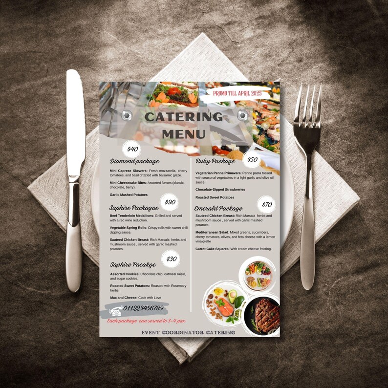 Printable Catering Services Menu ,flyer Template Catering, Flyer ...