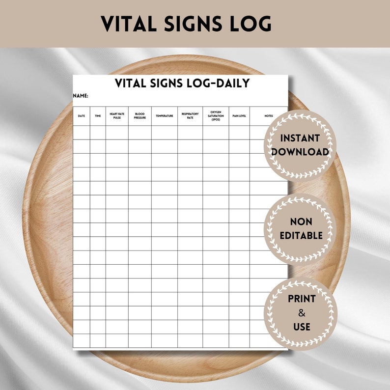 Printable Vitals Sign Chart,nursing Vital Chart, Nursing Vital Sheet ...