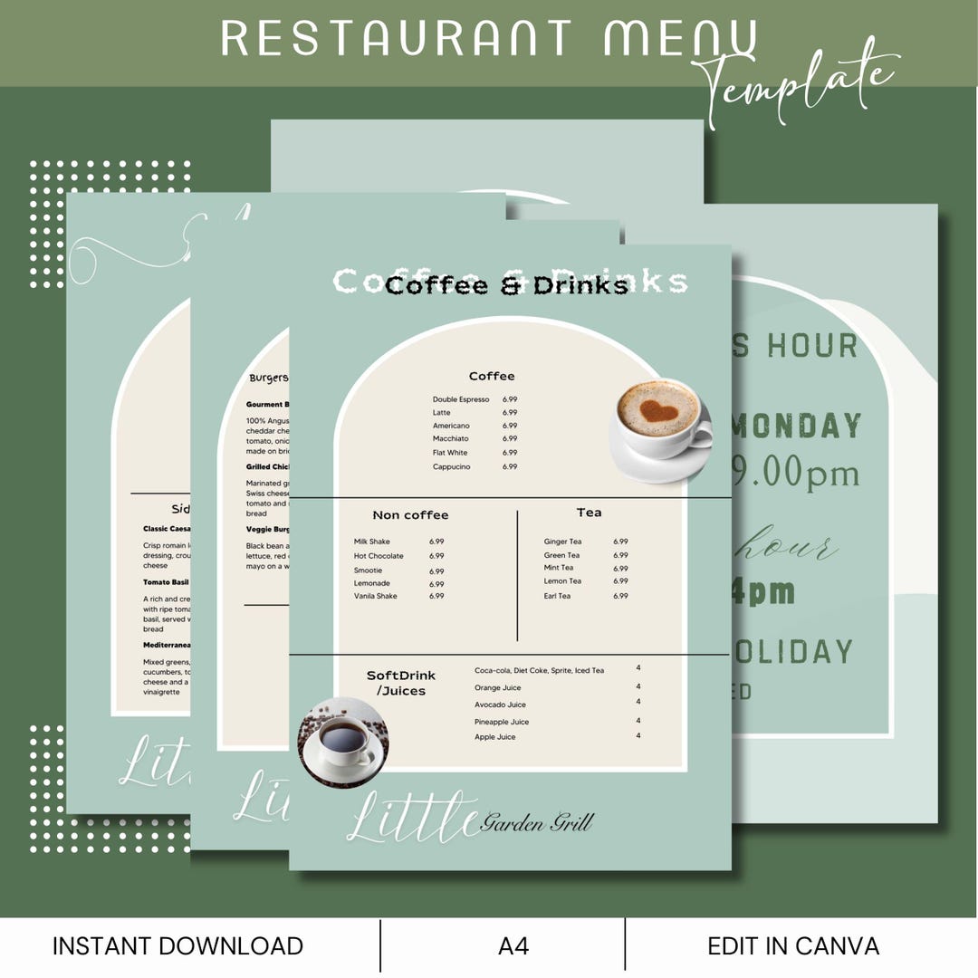 Restaurant Price List, Restaurant Menu, Menu Template, Editable Price ...