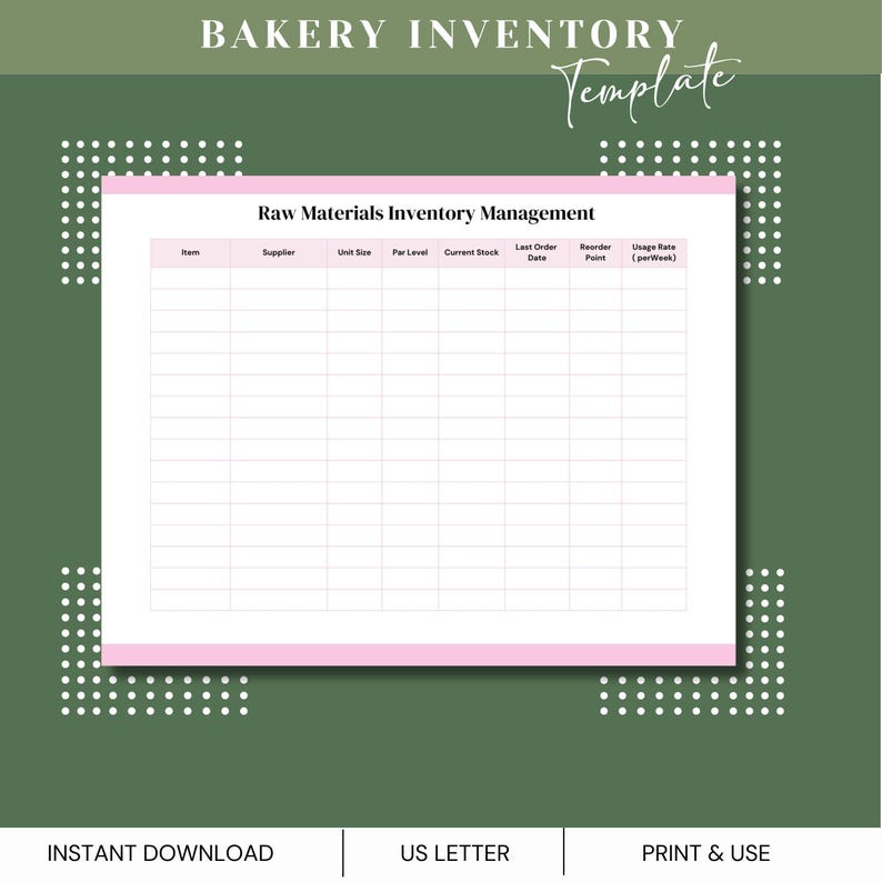 Printable Inventory Tracker, Inventory Sheet, Product Inventory ...