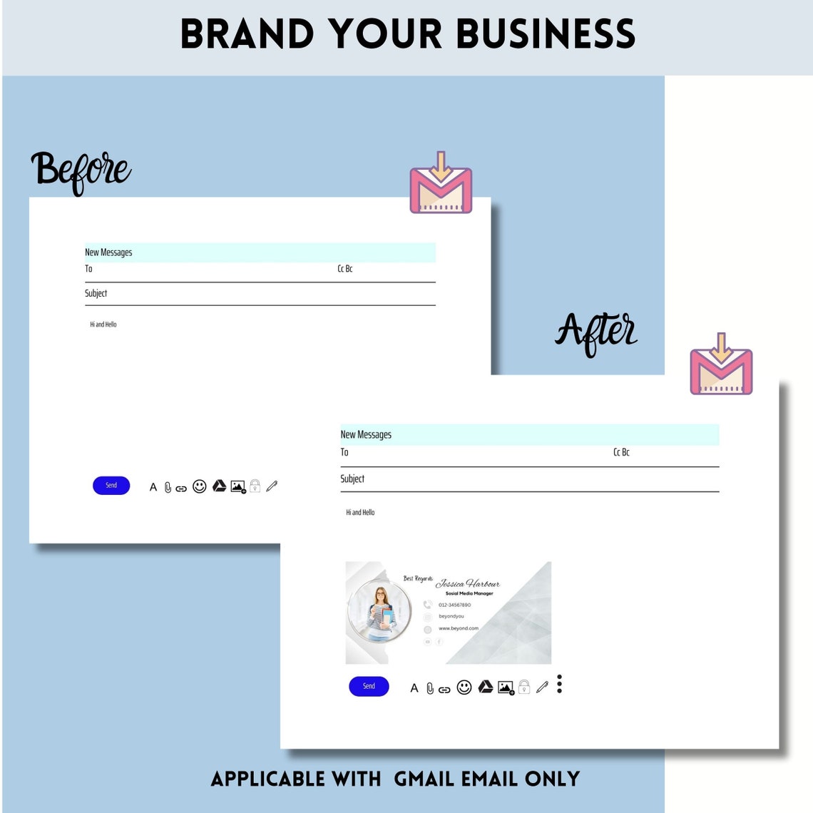 Gmail Email Signature Template Minimalist Signature Template Design ...