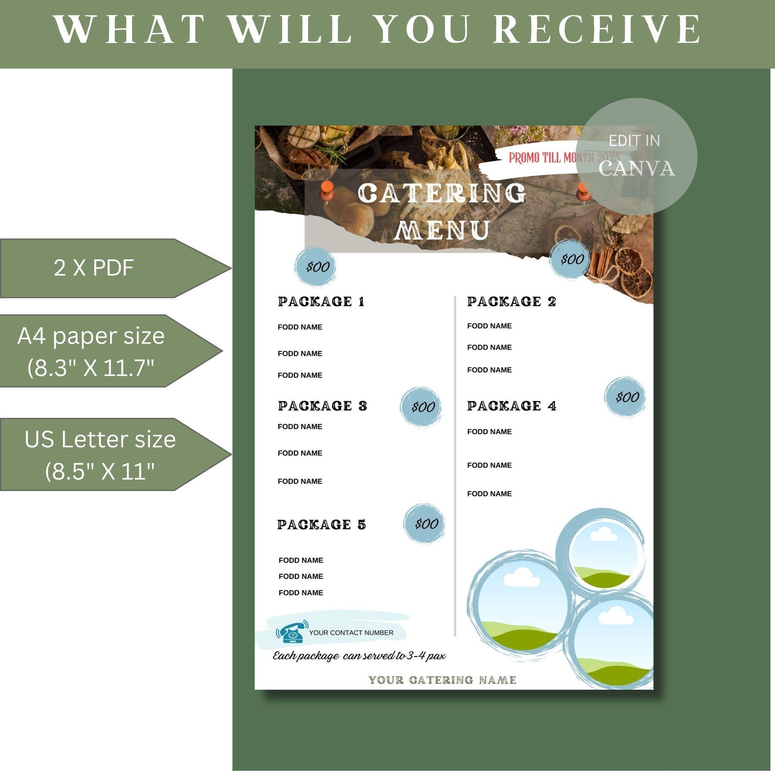 Printable Catering Services Menu ,flyer Template Catering, Flyer ...