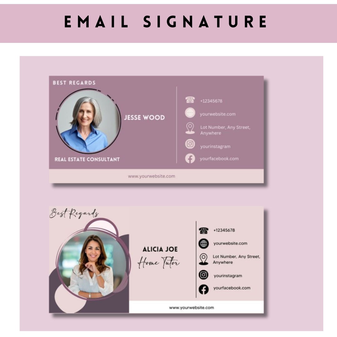 Gmail Email Signature With Photo,minimalist Signature Design, Digital ...