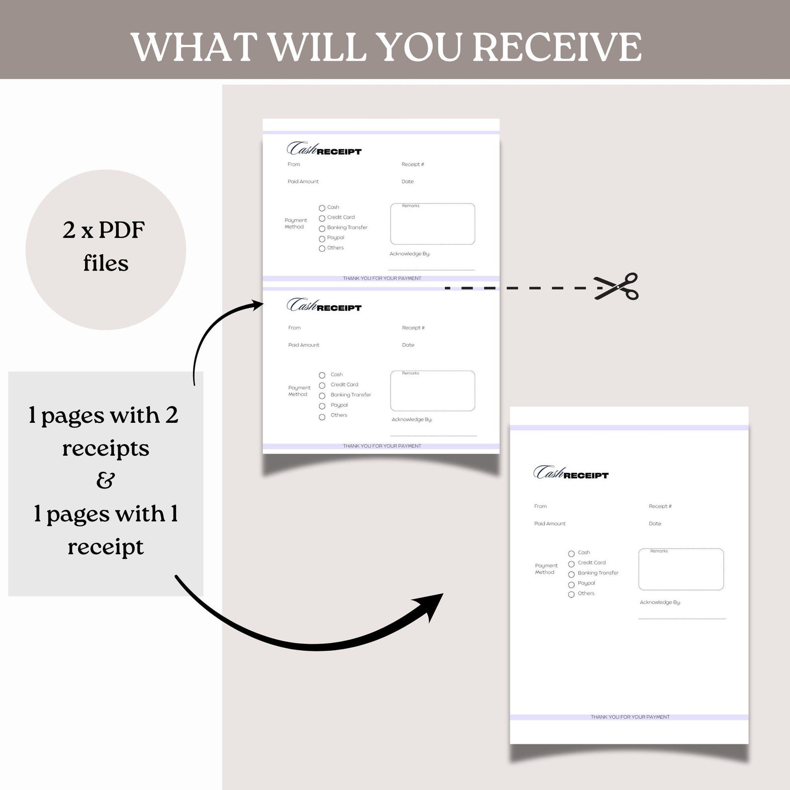 Cash Receipt Template: Small Business Payment Form (PDF Download) - Etsy