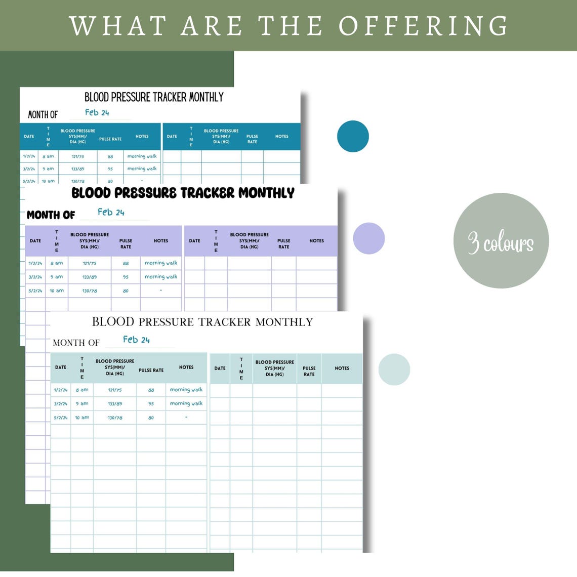 Blood Pressure Log, Printable Tracker Monthly Blood Pressure Chart ...