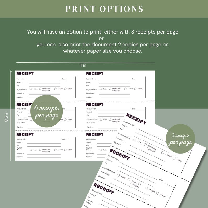 Simple Rent Receipt, Printable Receipt , Cash Receipt, Rent Receipt ...