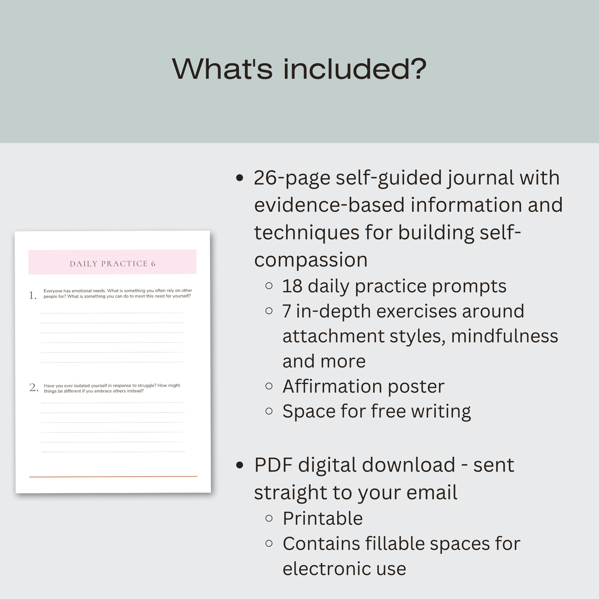 Self-compassion Guided Journal | Workbook | Therapy Resource | Self ...