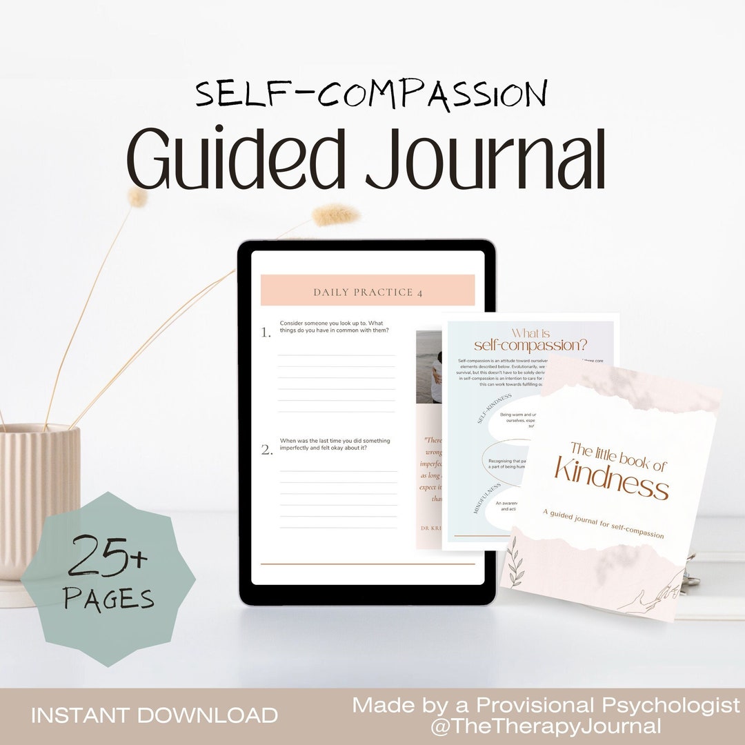 Self-compassion Guided Journal Workbook Therapy Resource Self-care PDF ...