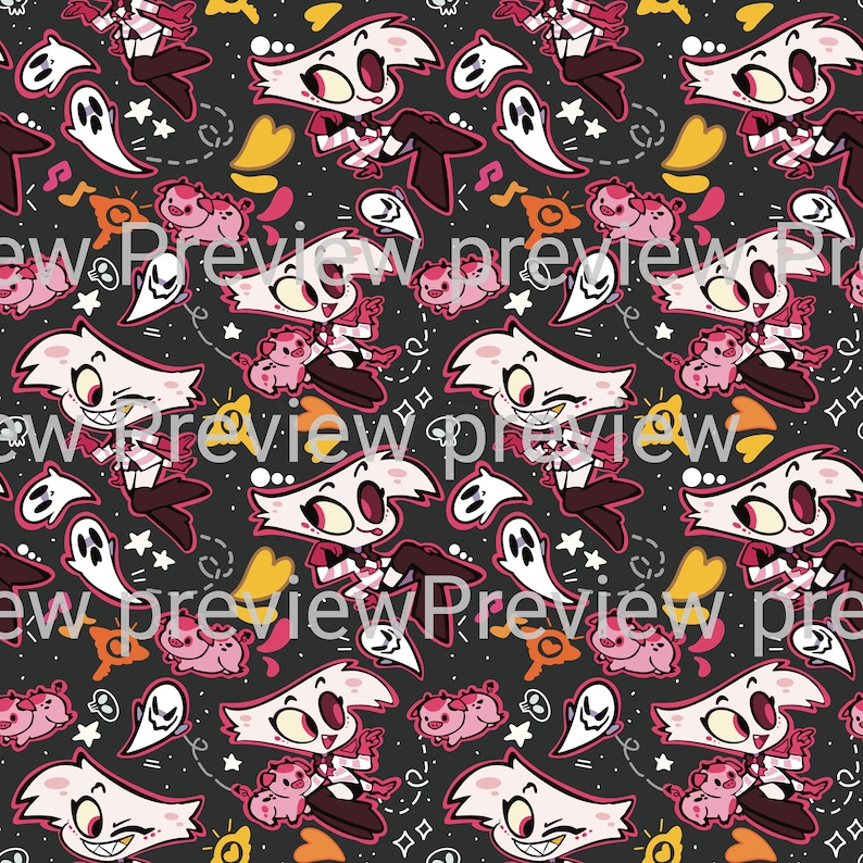 Angel Dust Hazbin Hotel Seamless Pattern Digital File Png Angel Dust