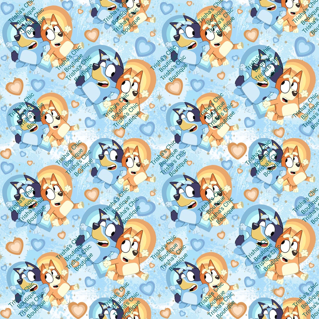 Bluey Seamless Pattern Digital Download Bluey Bingo Blue Heeler Dog ...
