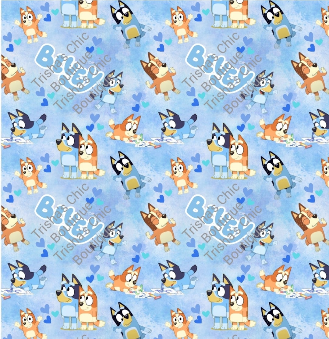 Bluey Seamless Pattern Digital Download Bluey Bingo & Parents Cute Blue ...