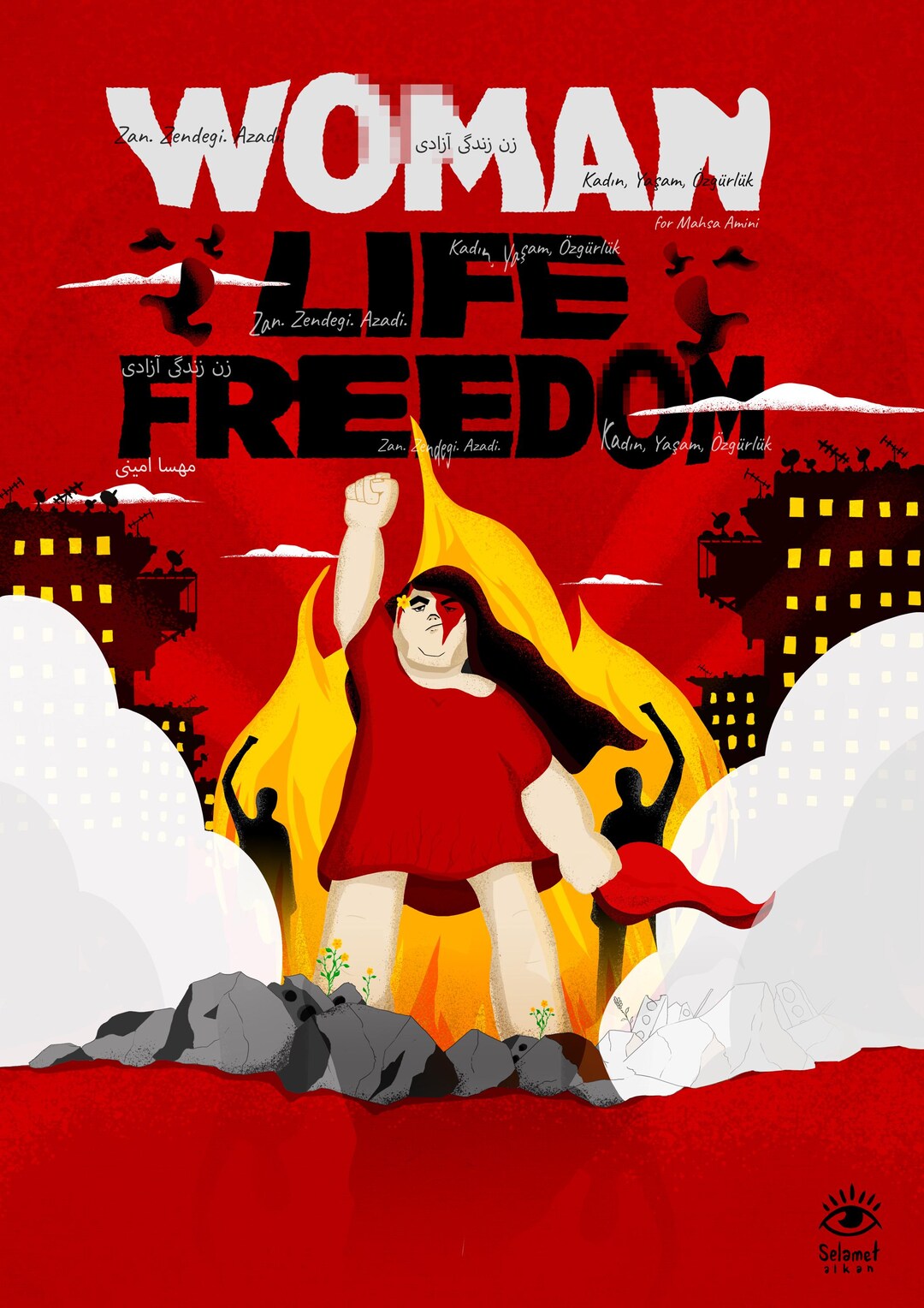 Woman, Life, Freedom Illustration Poster - Etsy