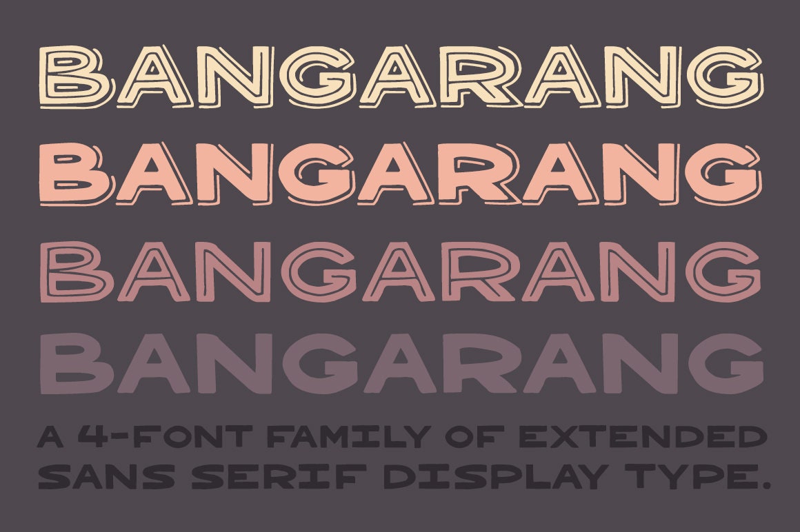 Bangarang 4 Font Family digital Download Creative Hand Crafted Extended ...