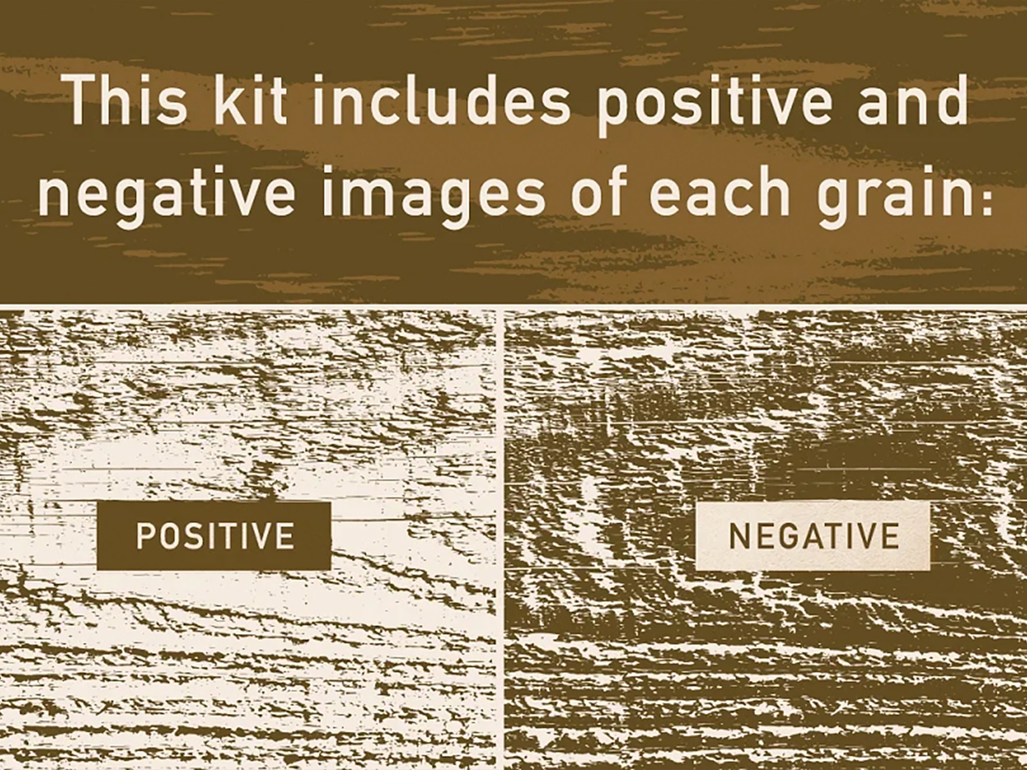 Timber Grit Digital Downloads Vector Texture Kit of Positive and ...