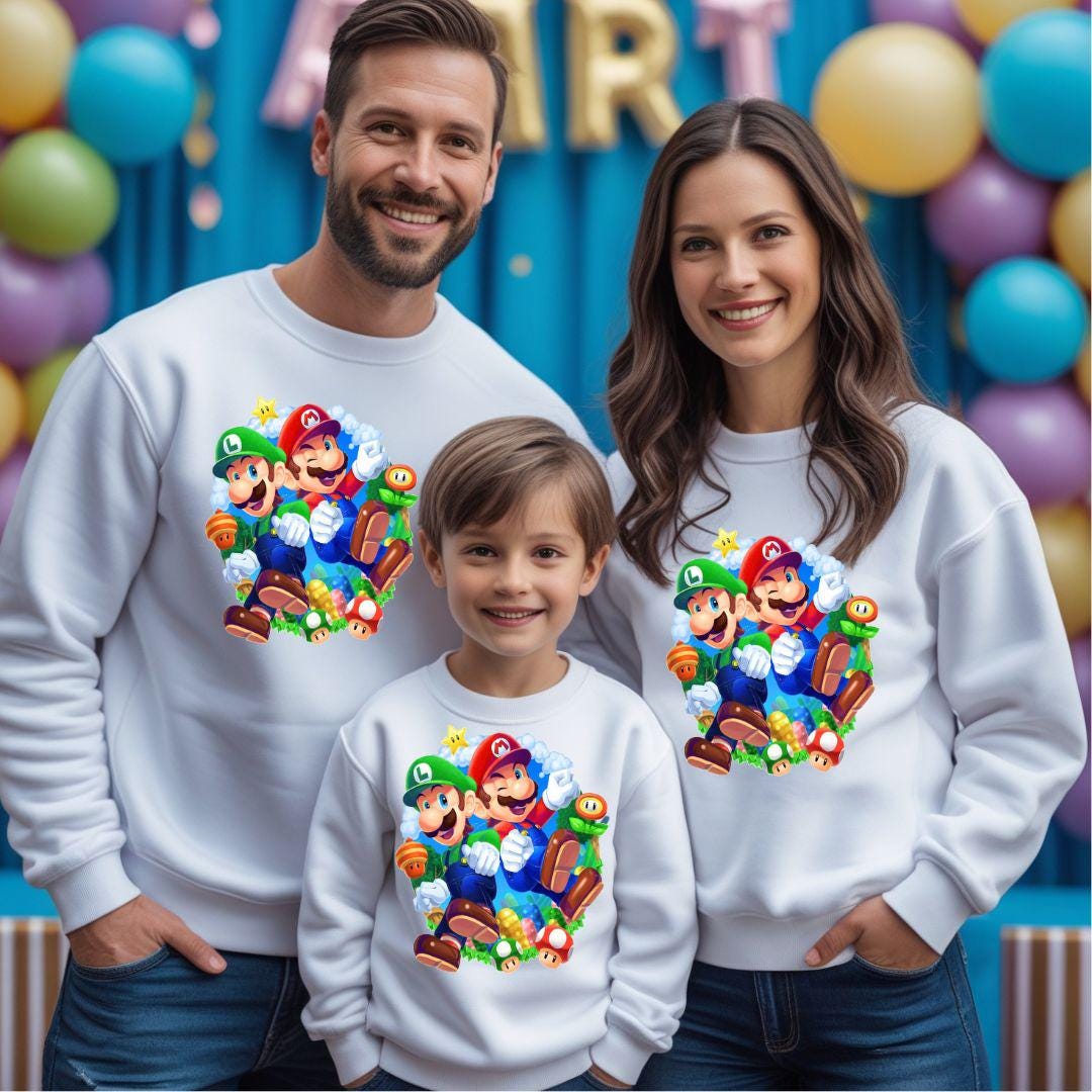 Super Mario T-shirt Png Designs. Sweatshirt Designs. Digital Download ...
